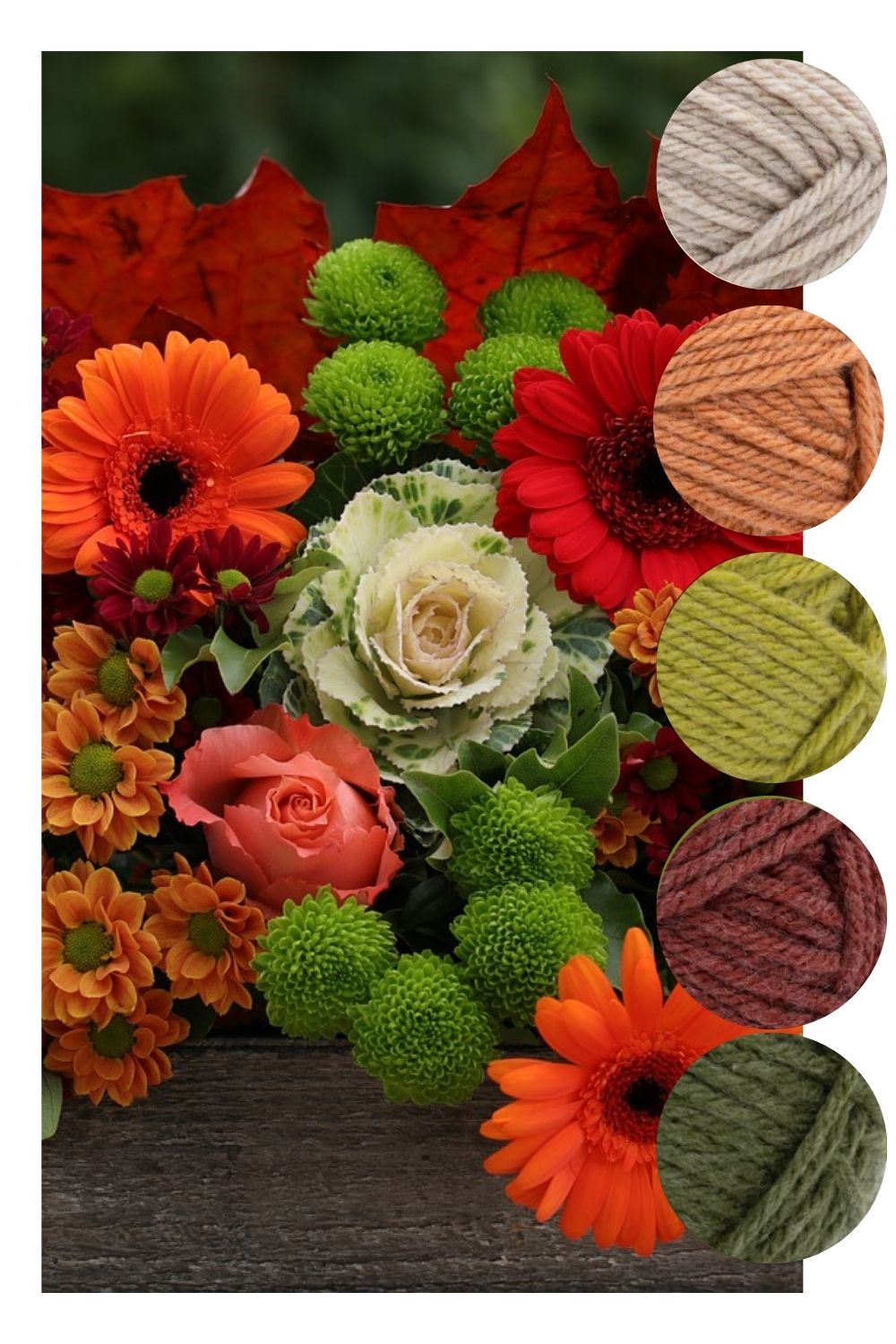 Yarn Color Palettes: Bright Fall Yarn Bouquet - LifeInscribed.com